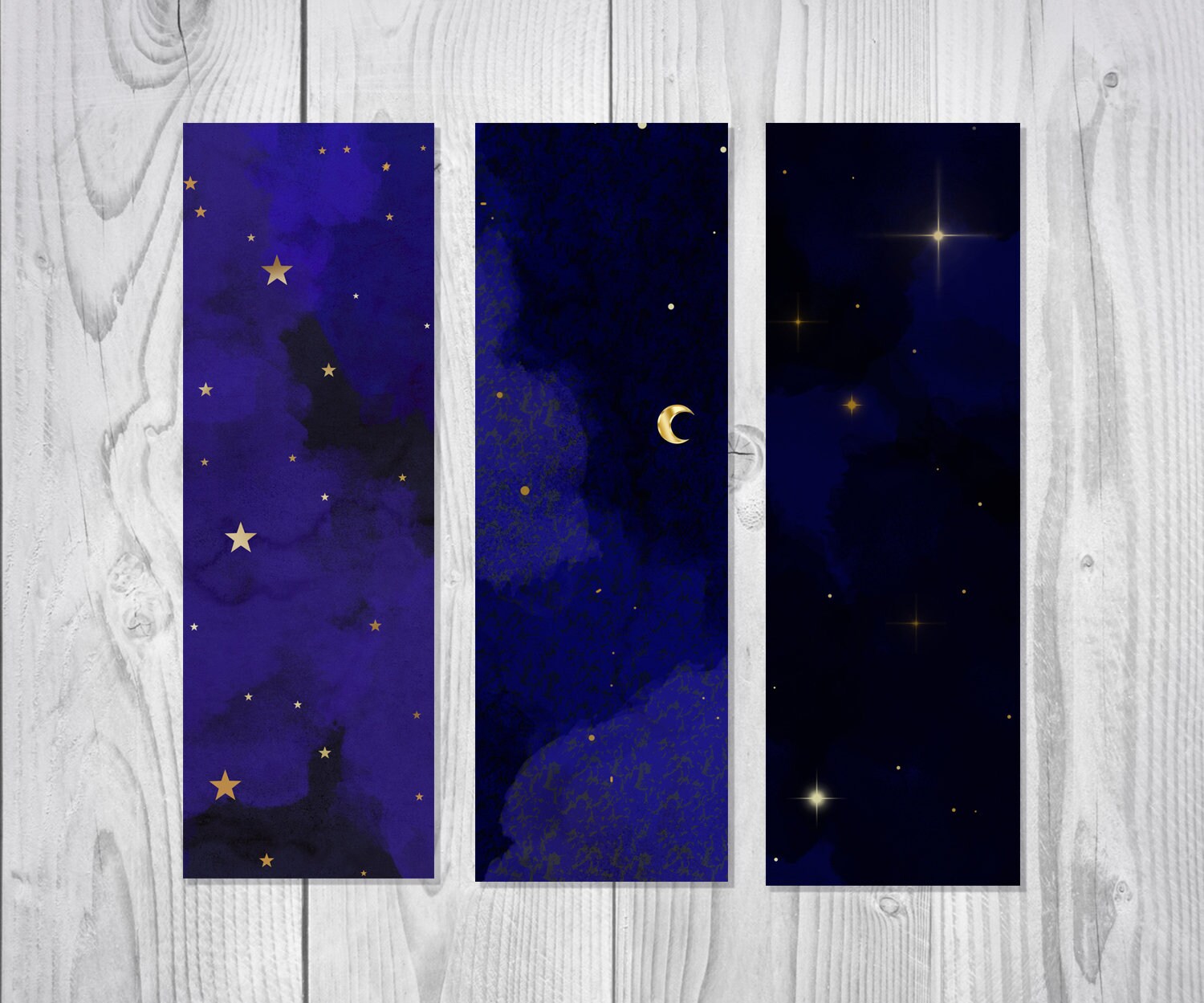 Night Sky Printable Bookmarks | Book Lover Gift | Magical Gold Pattern ...