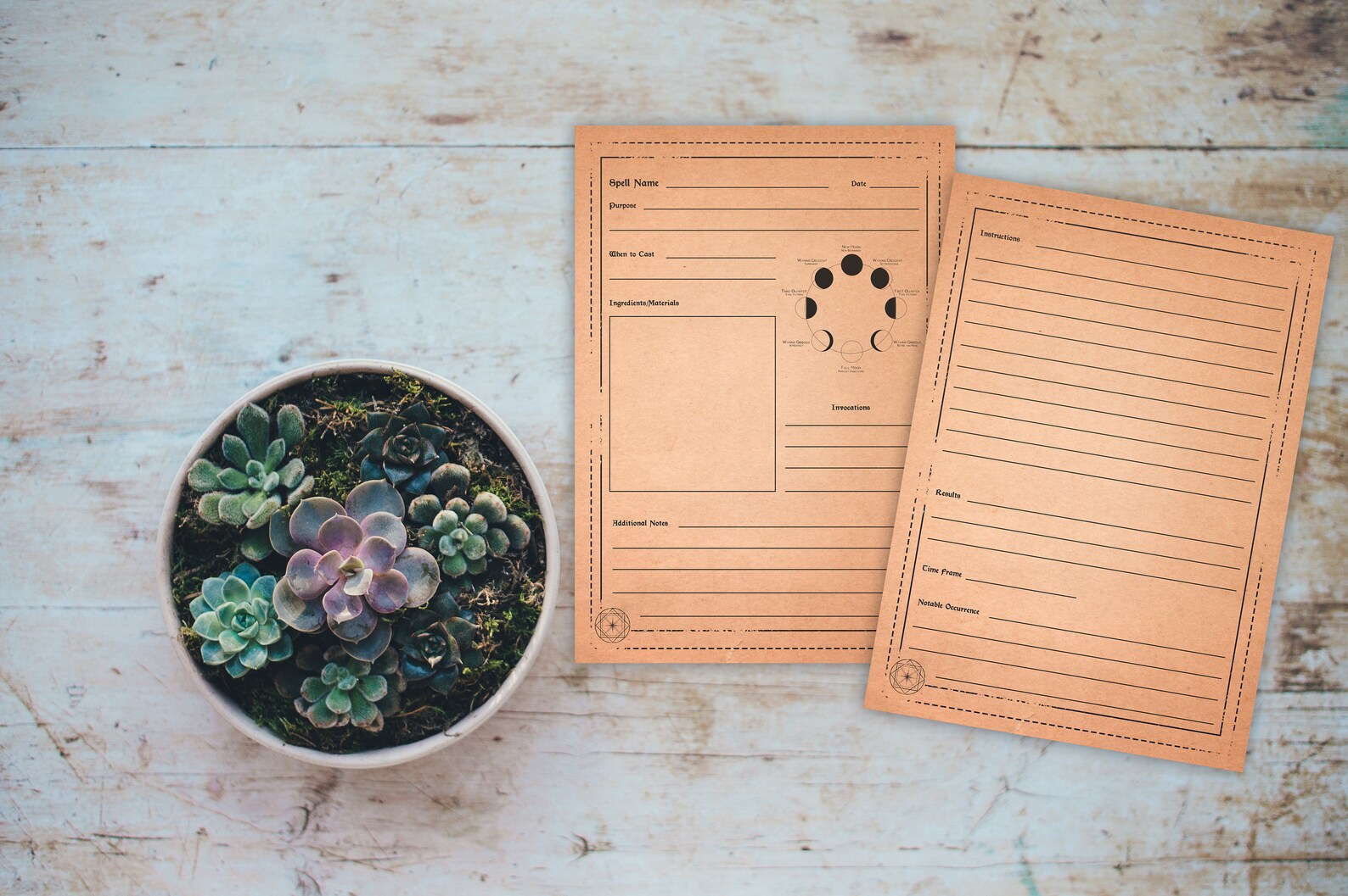 Spell Page Template Wicca Spell Pages Book of Shadows PDF - Etsy