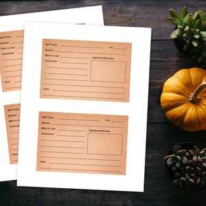 Spell Cards Printable PDF - Instant Download - Witch Spell Cards - Etsy