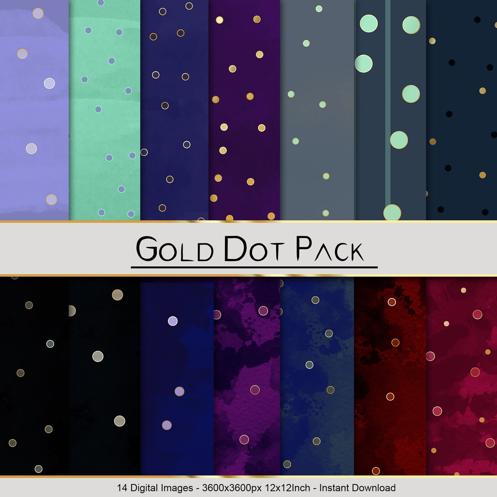 Gold Dot Digital Paper Pack | Scrapbook Paper | Printable Paper ...