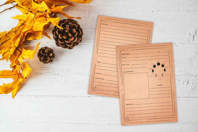 Spell Page Template Wicca Spell Pages Book of Shadows PDF - Etsy