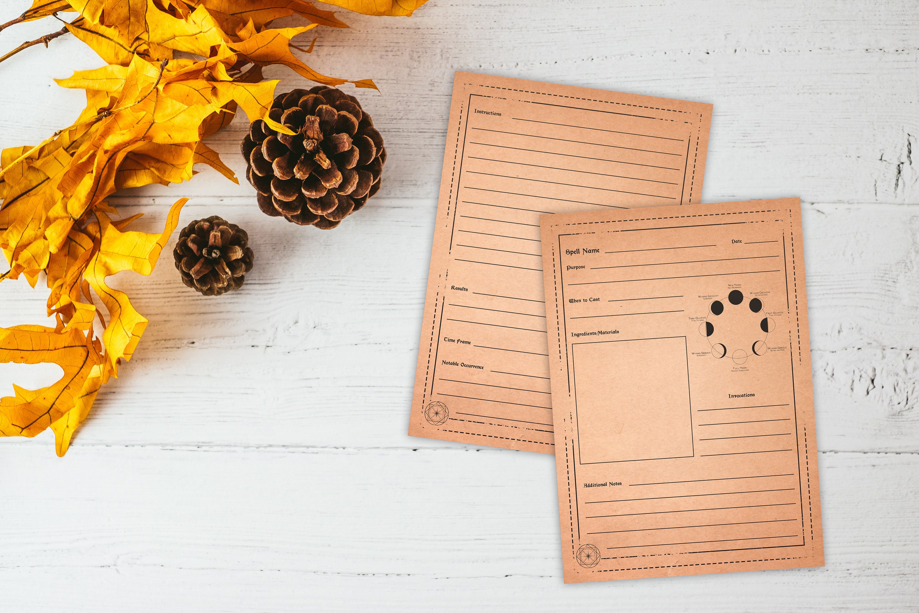 Wicca Spell Page Template | Book of Shadows Printable (PDF) - Etsy