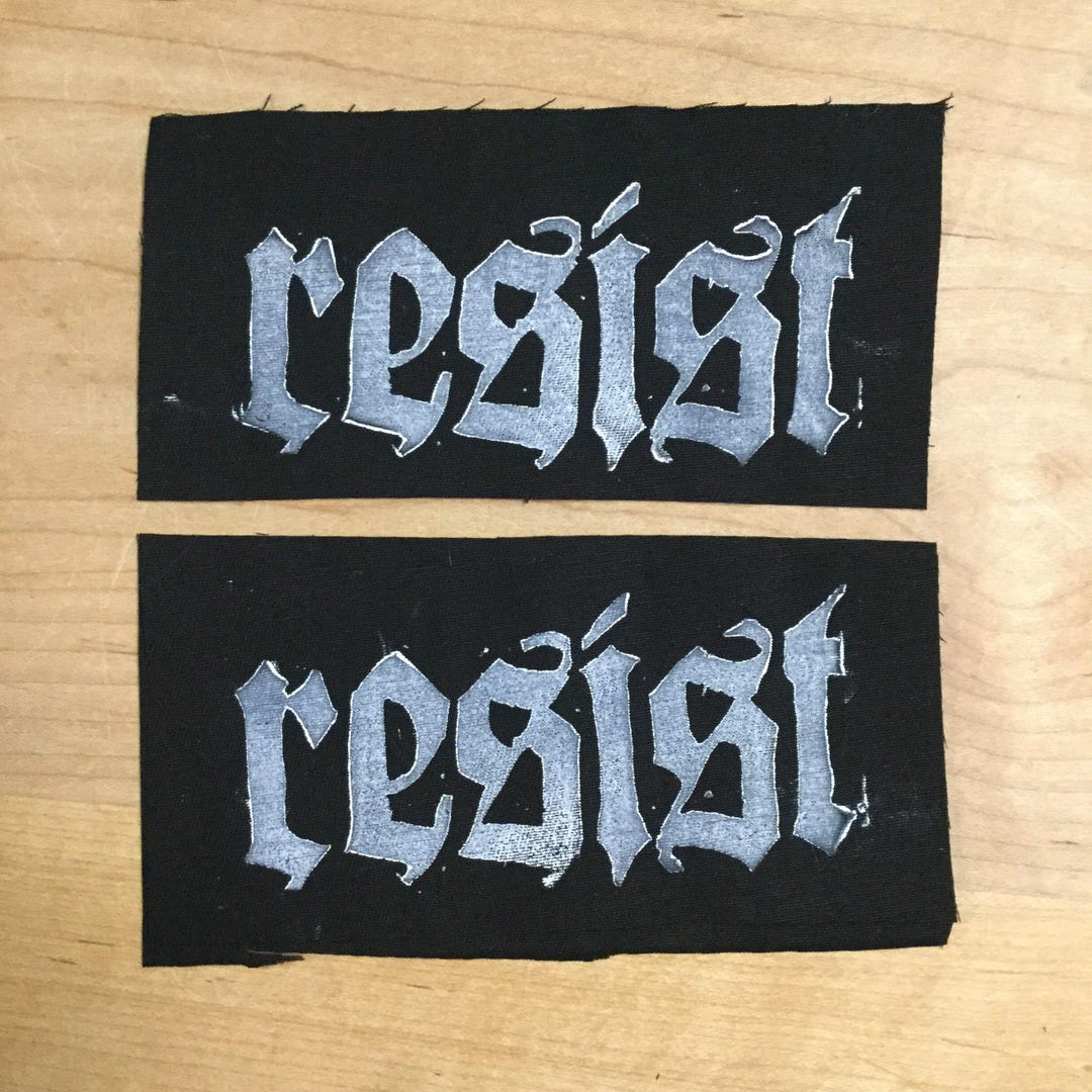 RESIST Linoprint Punk Patch - Etsy