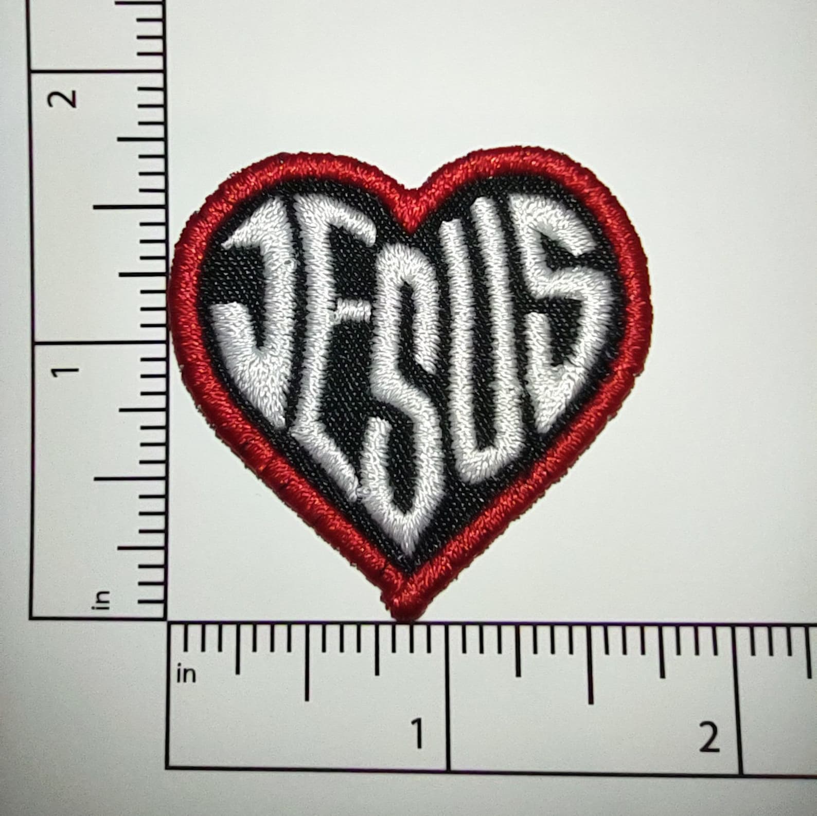 Jesus Heart Patch Lapel Size Heart Shaped Embroidered - Etsy