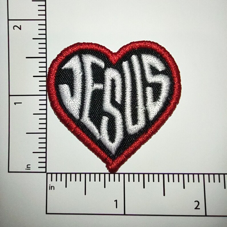 Jesus Heart Patch: Embroidered Iron-on Applique - Christian Gift - Etsy