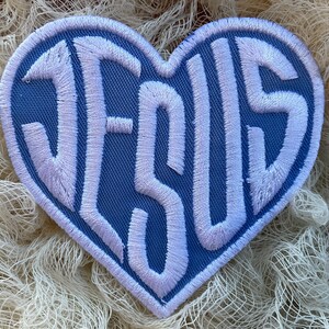 Love Jesus Patch - White Embroidery - Embroidered Iron on or Sew on ...