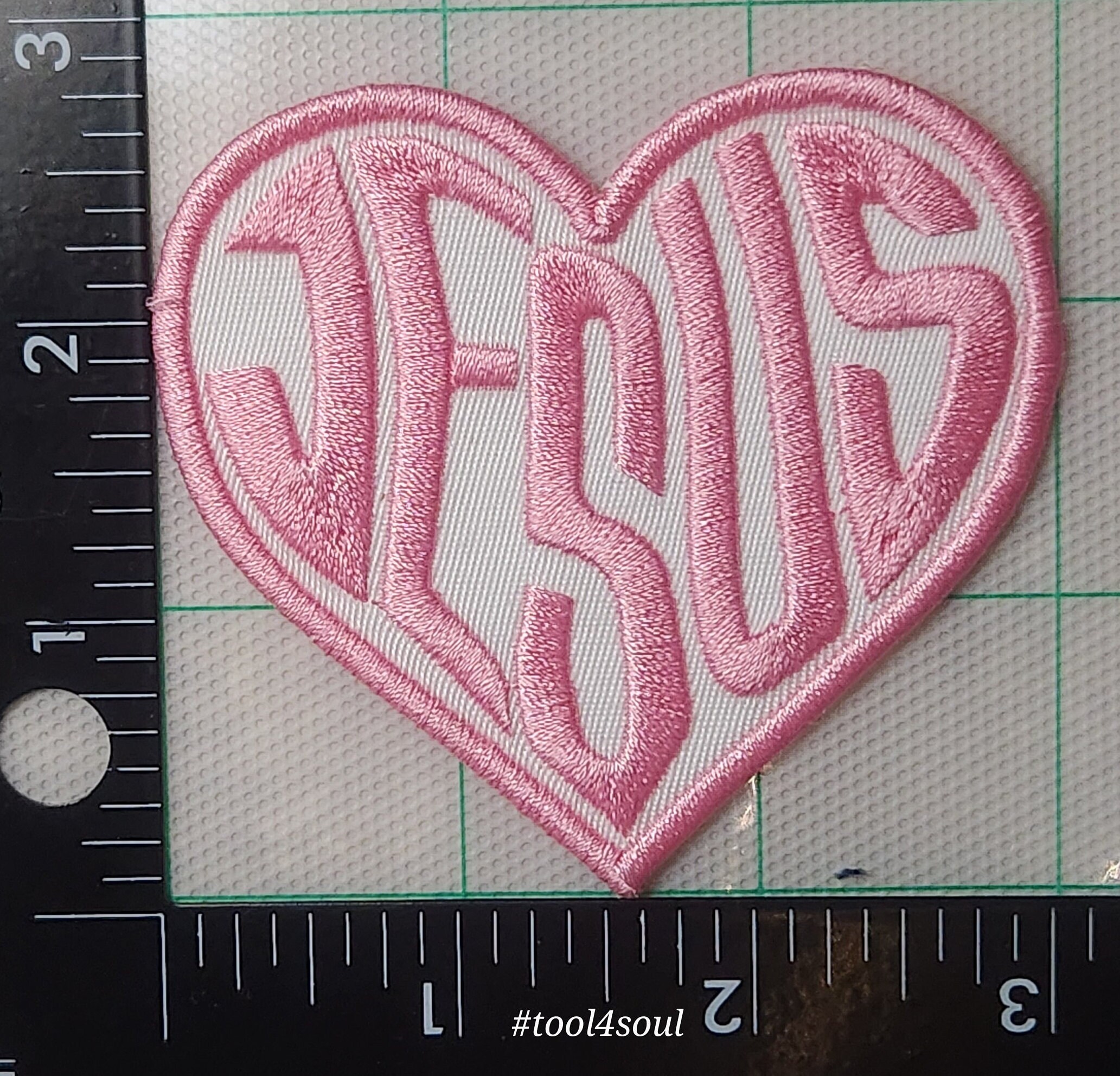 Love Jesus Patch White Satin Applique & Bubblegum Pink - Etsy
