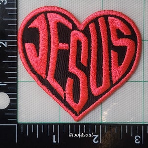 Love Jesus Patch - Empowering Faith in Fluorescent Pink - Iron on Sew ...