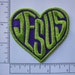 Love Jesus Patch Metallic Lime Green Heart Shaped Iron on or Sew on ...