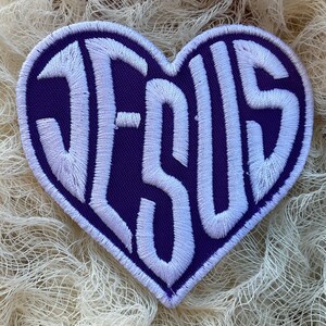 Love Jesus Patch - White Embroidery - Embroidered Iron on or Sew on ...