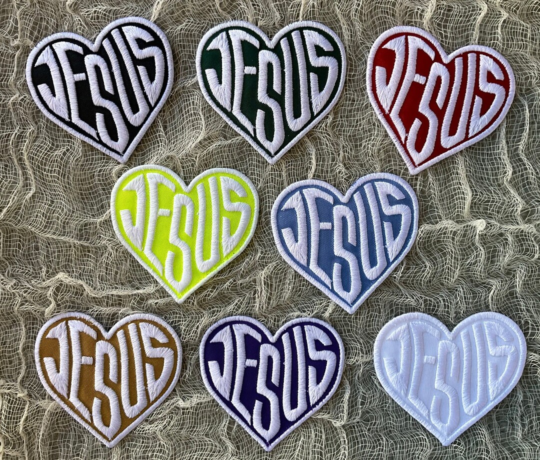 Love Jesus Patch - White Embroidery - Embroidered Iron on or Sew on ...