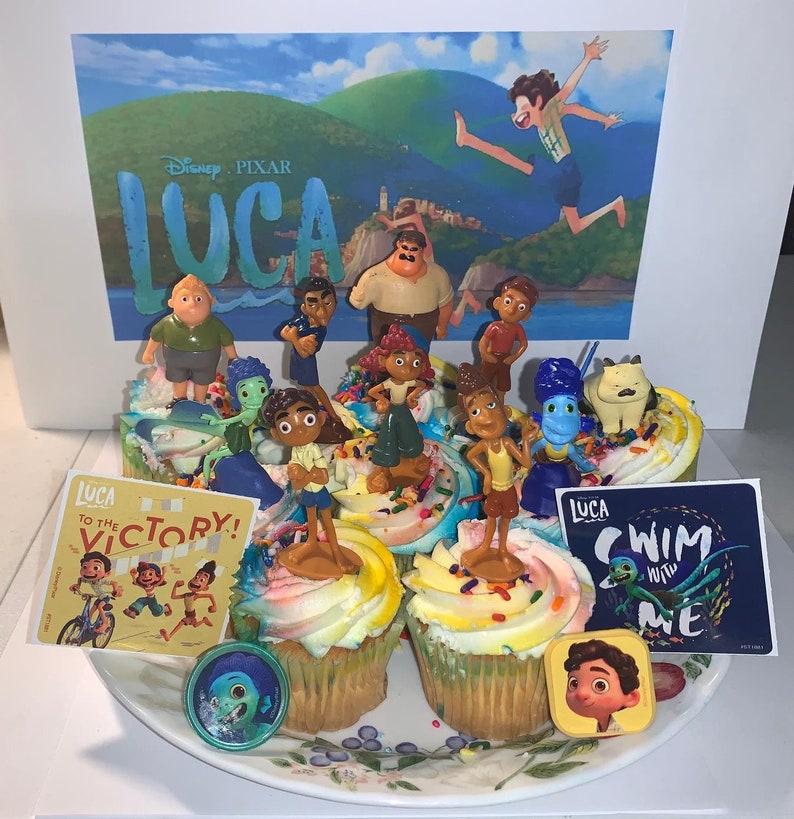 Disney Luca Movie Deluxe Cake Toppers Cupcake Decorations Set of 14 ...