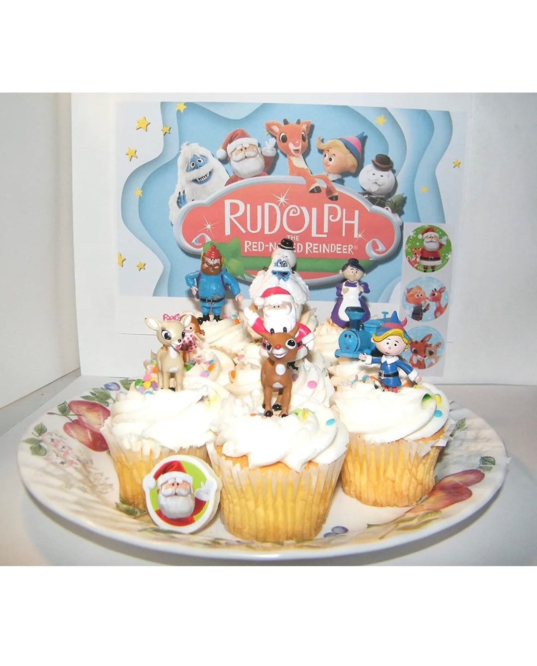 Rudolph the Red Nosed Reindeer Fun Cake Toppers Cup Cake Decorations ...