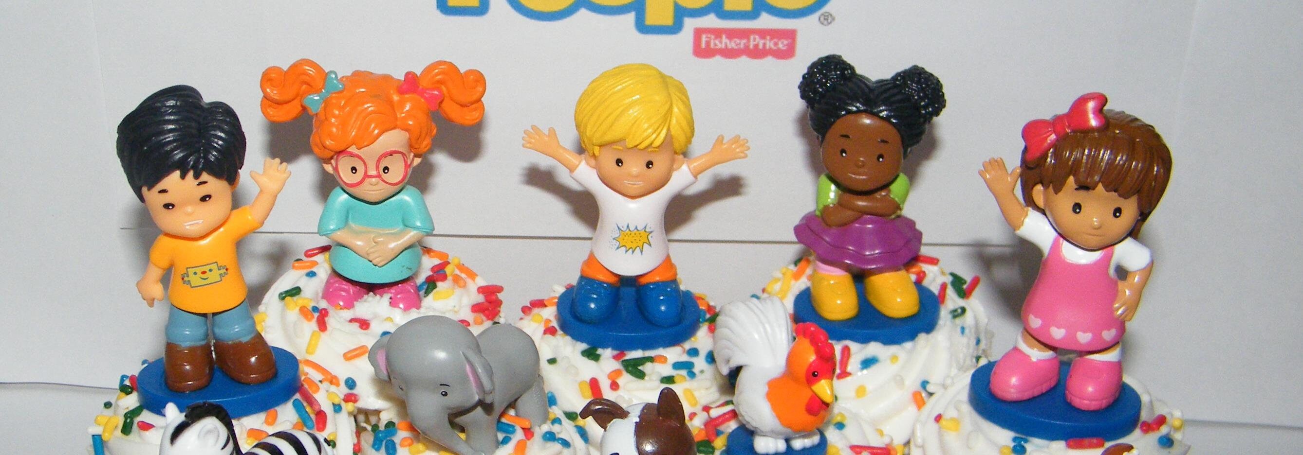 Fisher-price Little People and Animals Deluxe Cake Toppers Cupcake ...