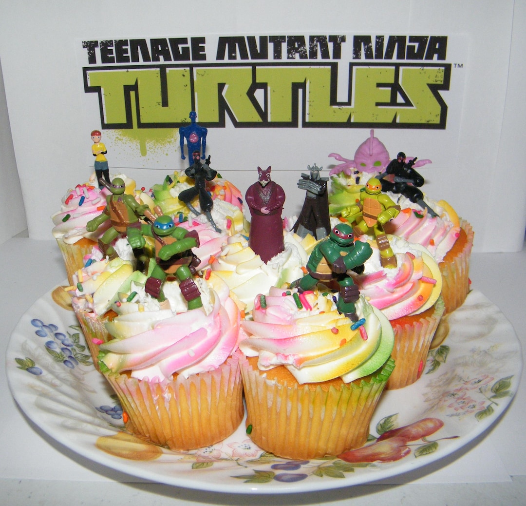 Teenage Mutant Ninja Turtles Cake Topper Set of 11 Shredder, April, Etc ...