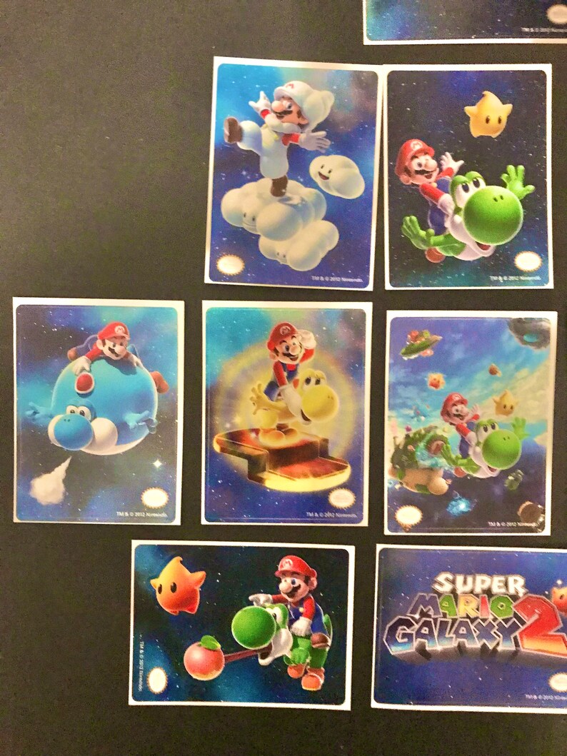 Complete Set of 12 Super Mario Galacy 2 Stickers - Etsy
