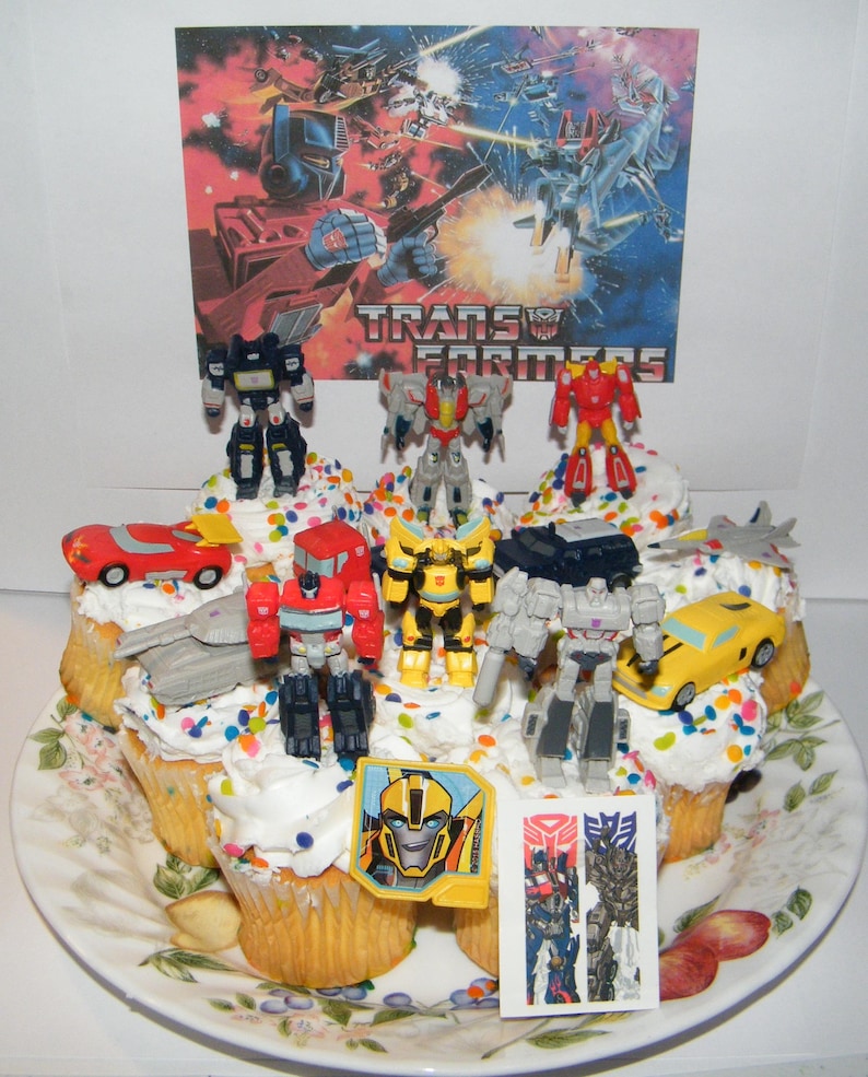 Transformer Deluxe Mini Cake Toppers Cupcake Decorations Set of 14 With ...