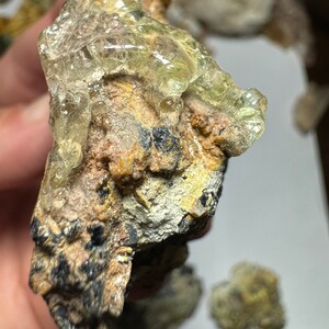 Fluorescent Botryoidal Hyalite Opal on Feldspar and Black Tourmaline ...