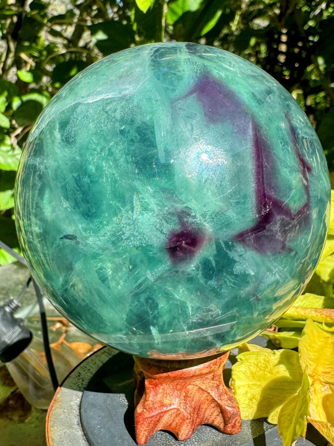 Watermelon Fluorite Sphere, Aqua Green Rainbow Fluorite Sphere, Home ...