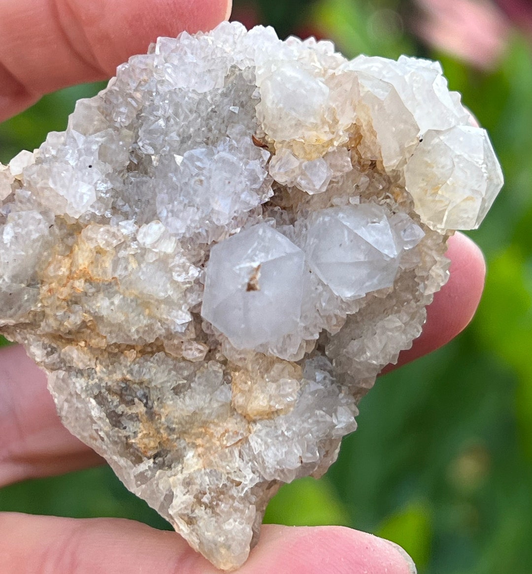 Pale White Spirit Quartz Cluster With Iron Oxide Inclusions - Etsy