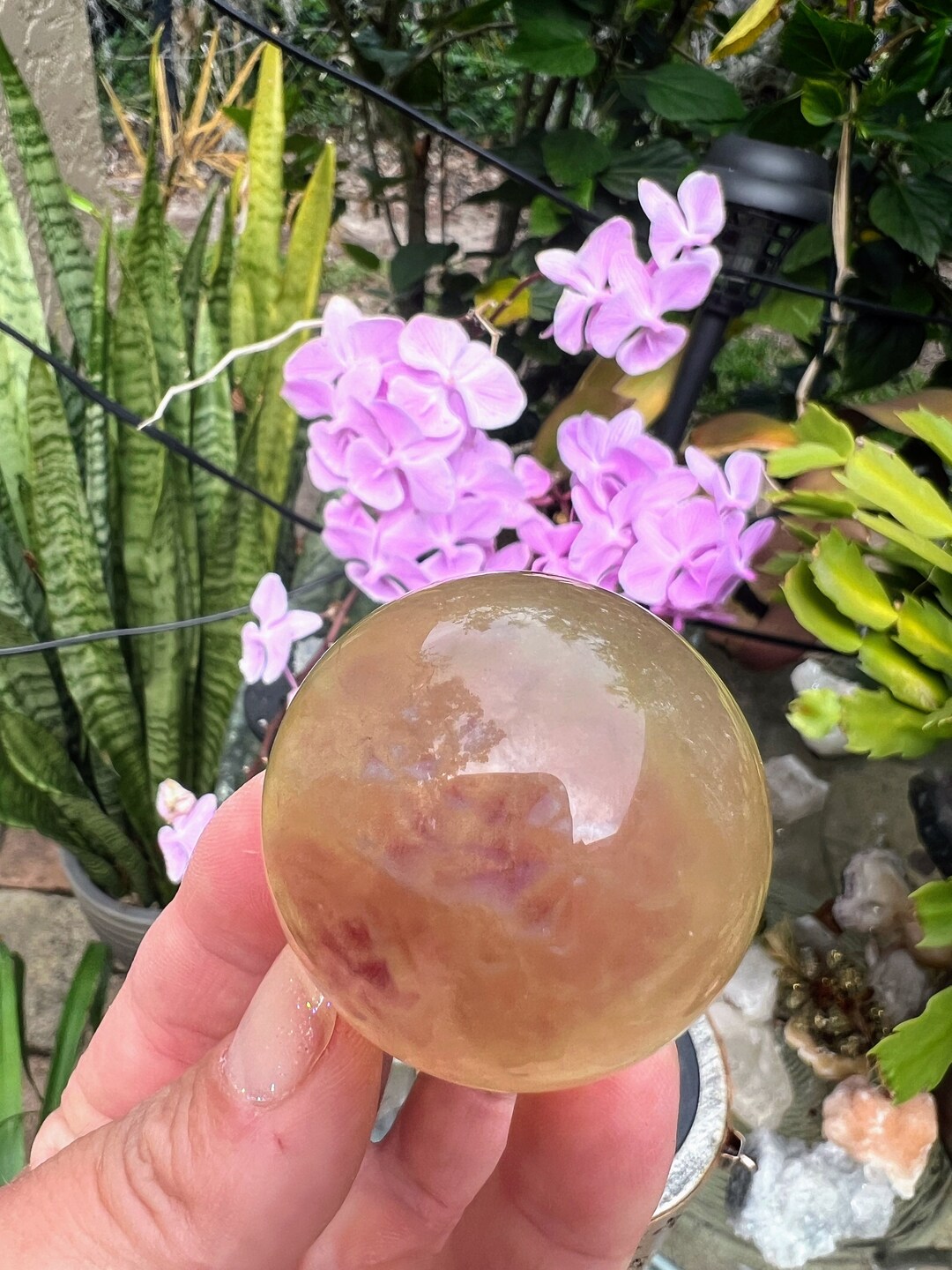 Candy Fluorite Sphere, Yellow Fluorite Sphere 40mm - Etsy