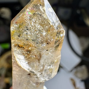 Petroleum Elestial Quartz With Black Carbon Enhydro, Fire Quartz With a ...