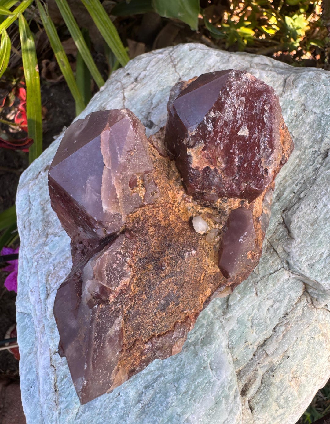Beautiful Red Phantom Quartz Cluster From Congo, Hematite Included ...