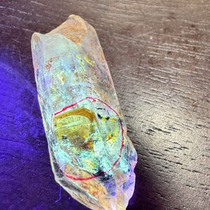 Petroleum Elestial Quartz With Black Carbon Enhydro, Fire Quartz With a ...
