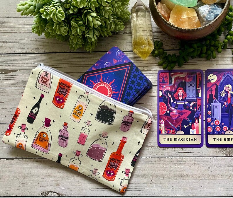 Potions & Poisons Zipper Pouch (tarot Deck Bag, Pencil Case, Makeup Bag ...
