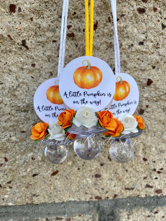 12 Little Pumpkin Baby Shower Pacifier Necklace Favors Baby - Etsy