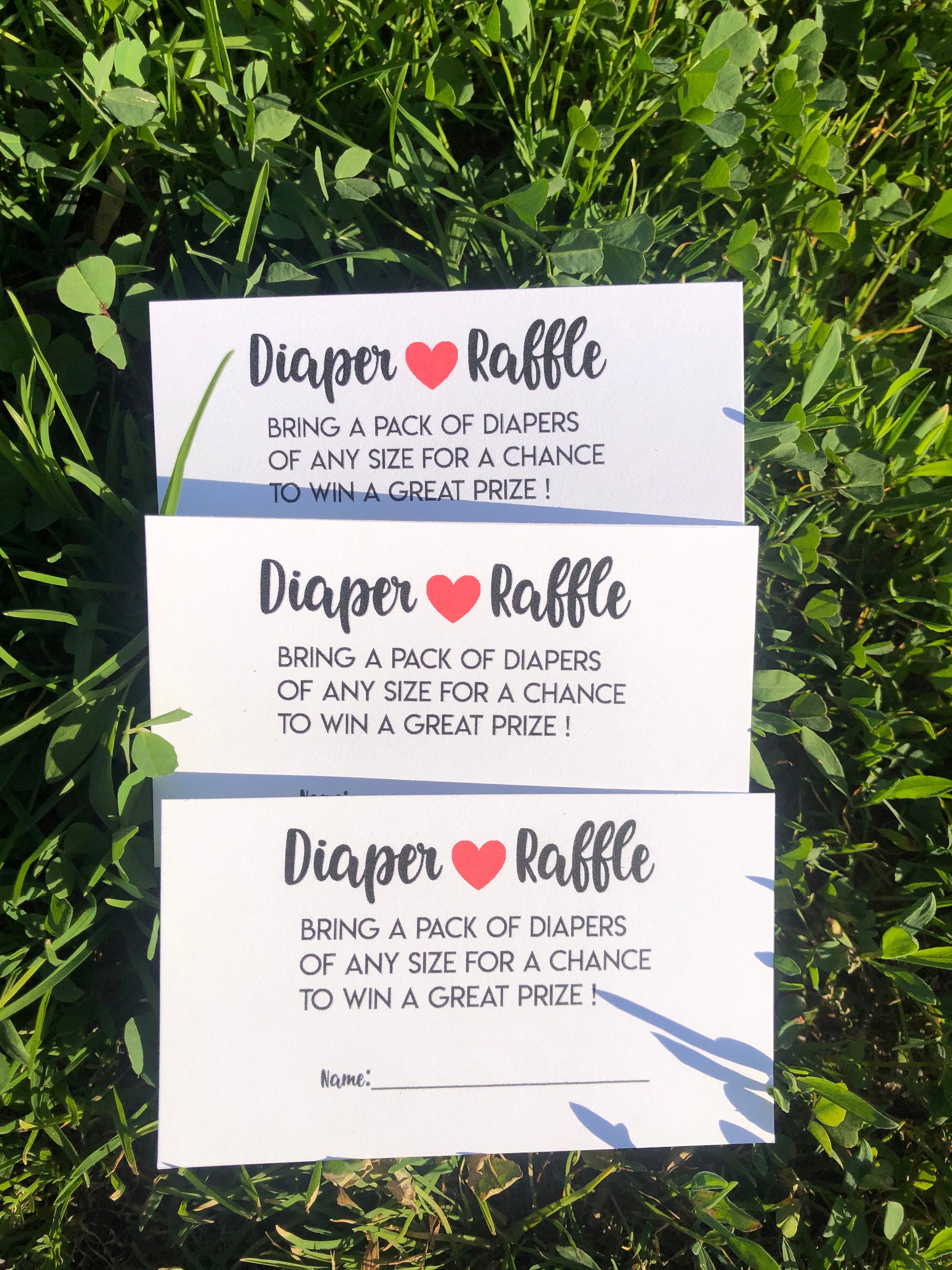 Diaper Raffles Heart Baby Shower Diaper Raffle Tickets - Etsy