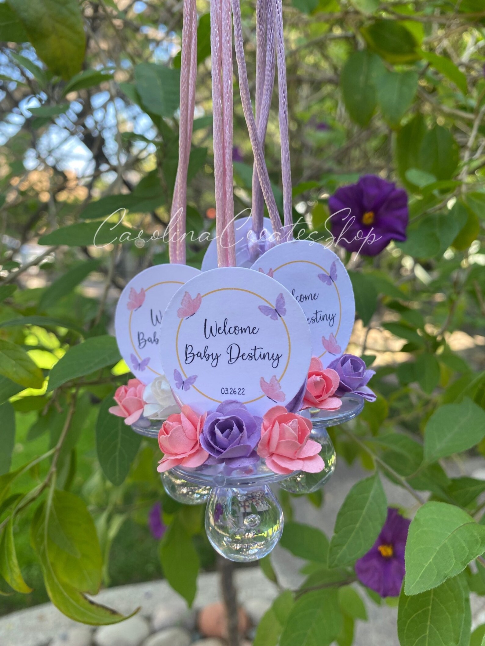 12 Butterfly Baby Shower Pacifier Necklace Favors| Baby Shower Games - Etsy