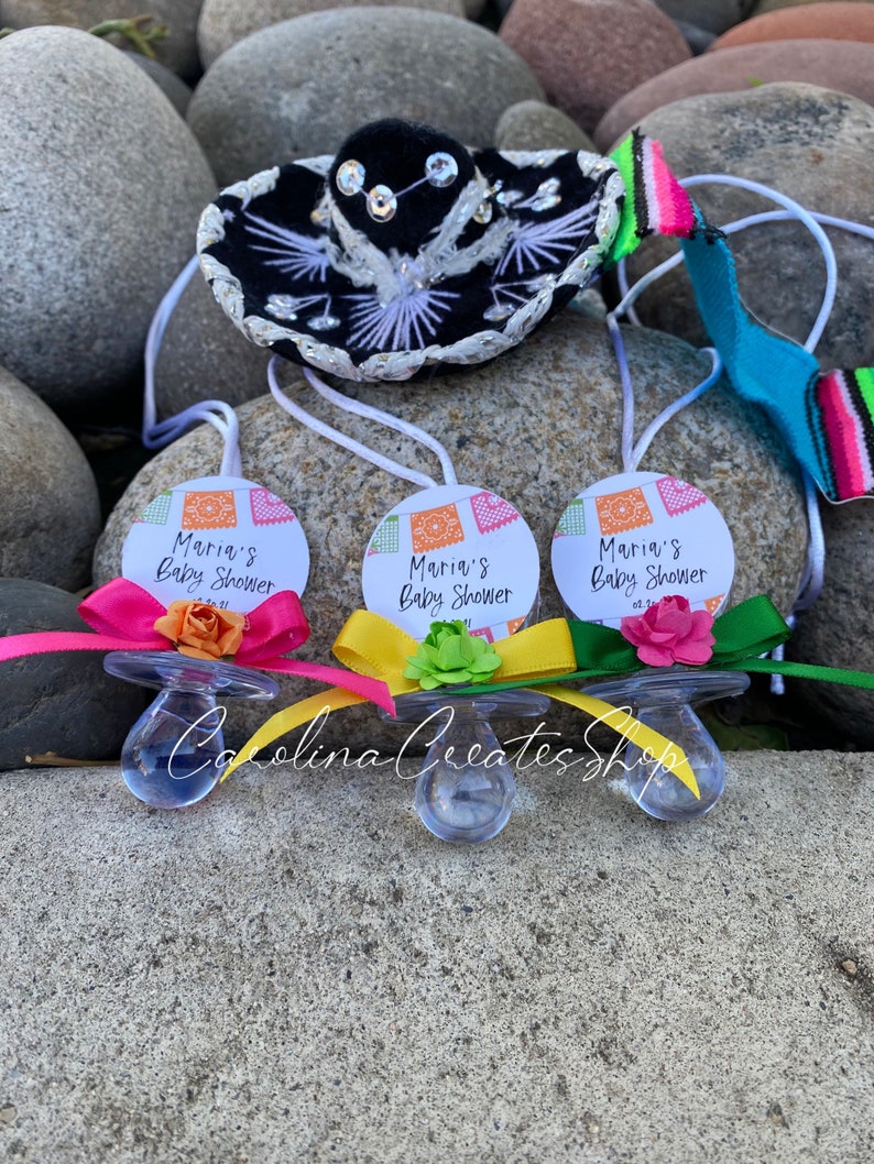 12 Fiesta Mexican Baby Shower Pacifier Necklace Favors Baby - Etsy