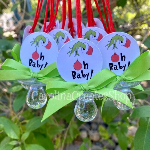 12 the Grinch Baby Shower Pacifier Necklace Favors Baby - Etsy