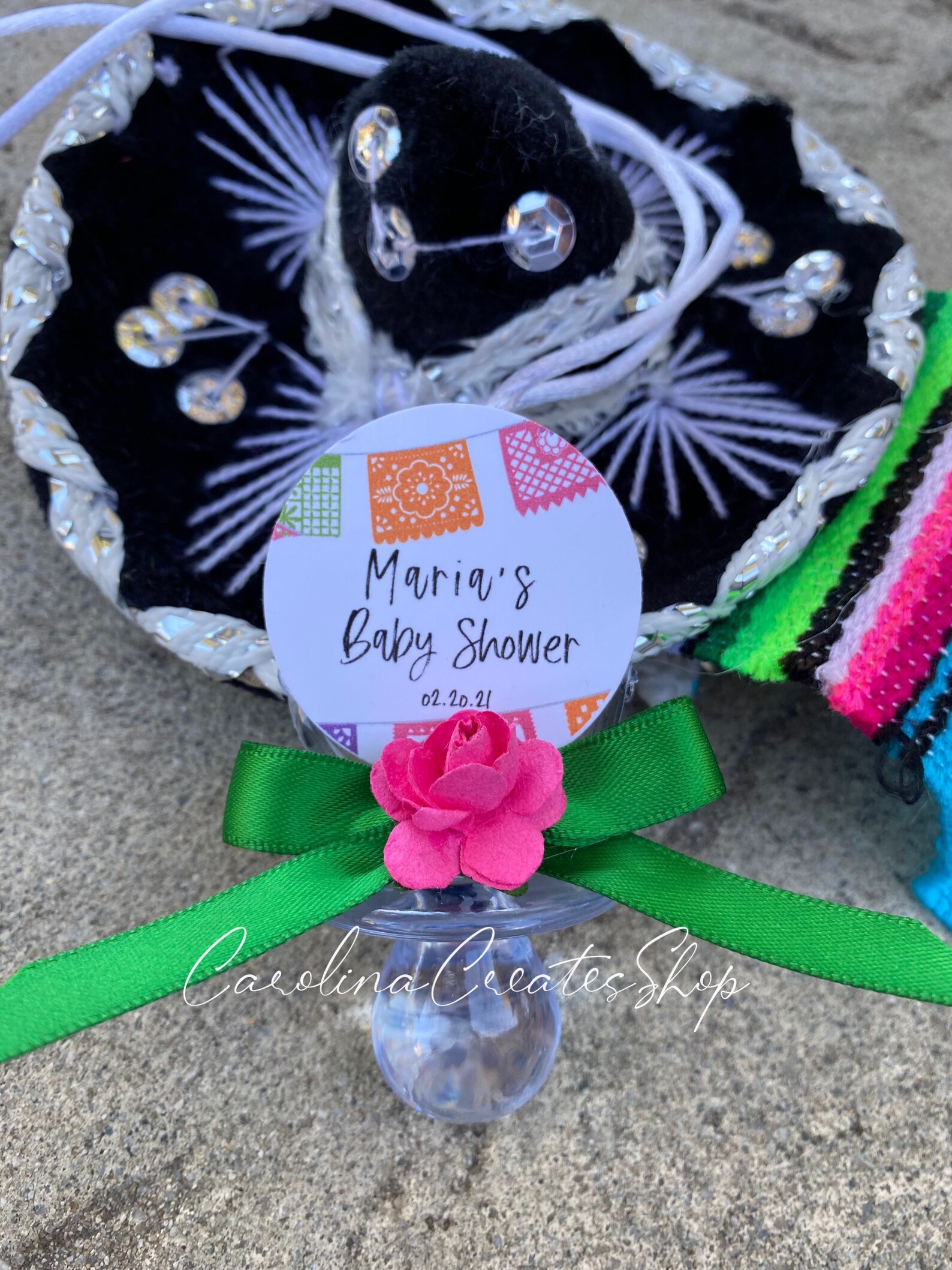 12 Fiesta Mexican Baby Shower Pacifier Necklace Favors Baby - Etsy