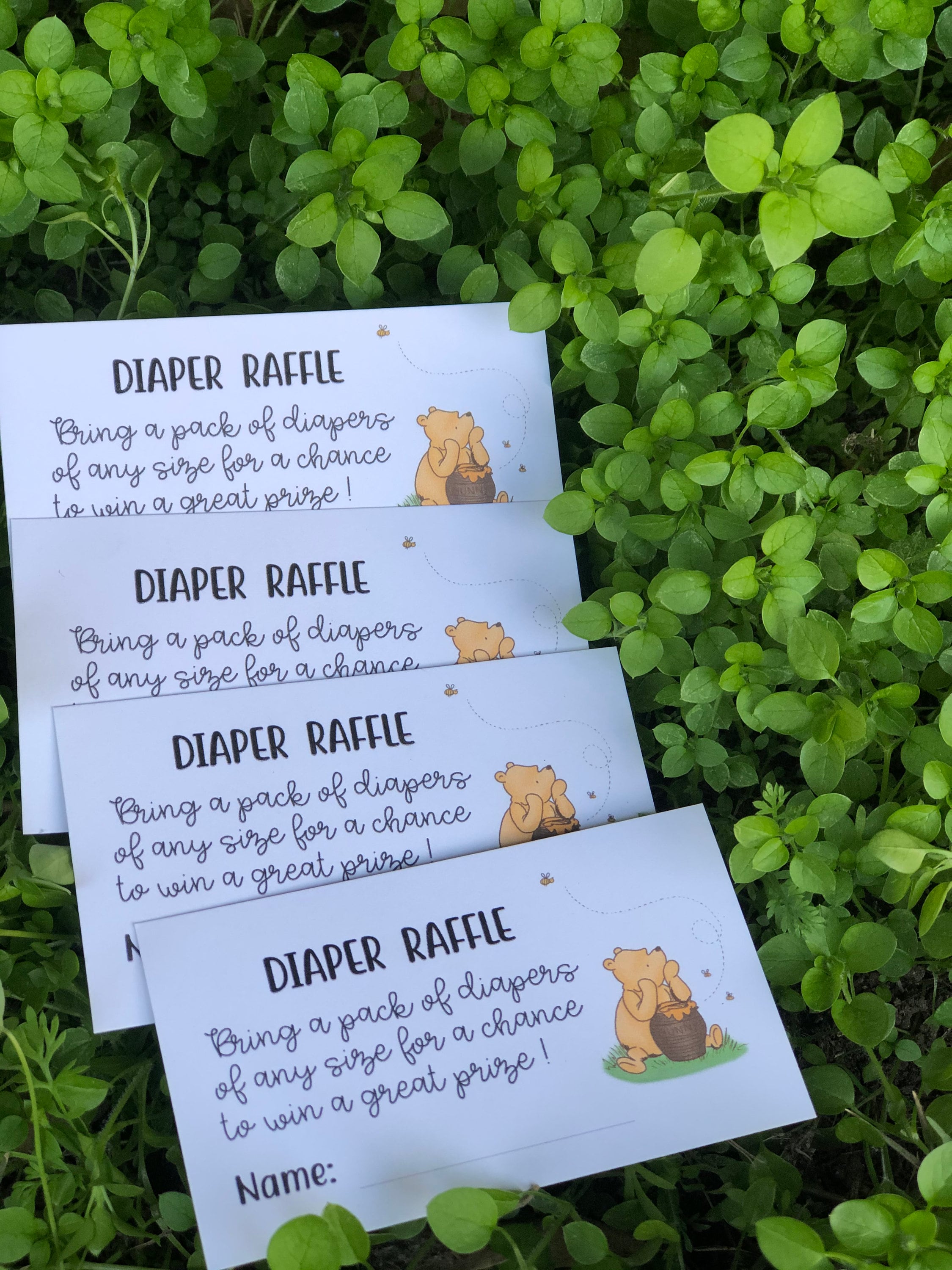 Classic Winnie the Pooh Diaper Raffle, Winnie Pooh Baby Shower, Winnie ...
