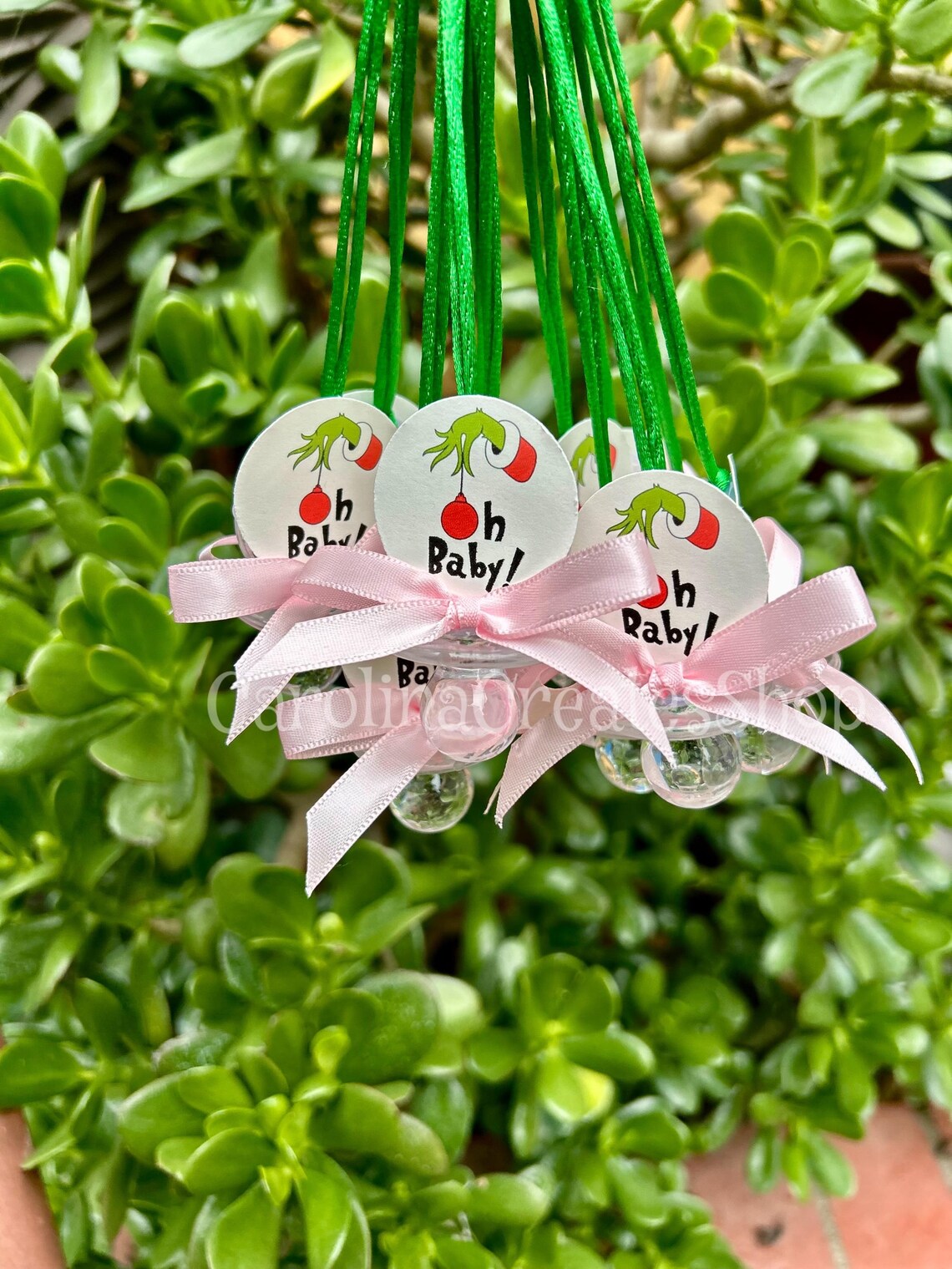 12 the Grinch Baby Shower Pacifier Necklace Favors| Baby Shower Games ...