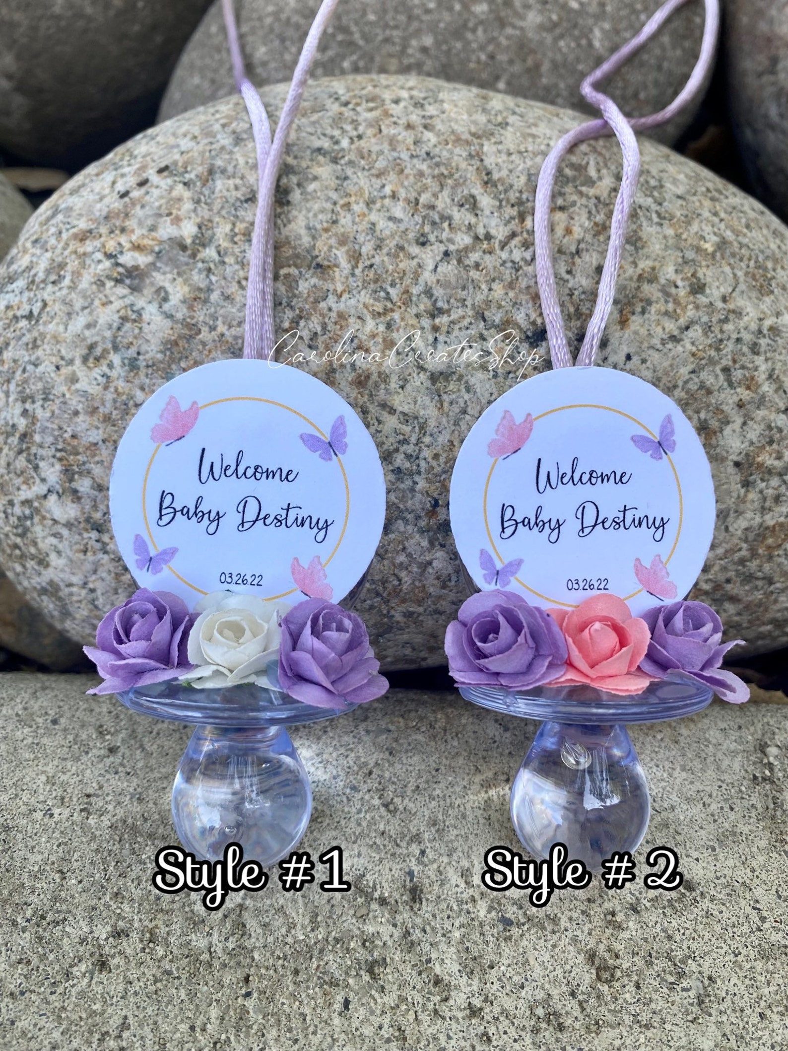 12 Butterfly Baby Shower Pacifier Necklace Favors| Baby Shower Games - Etsy