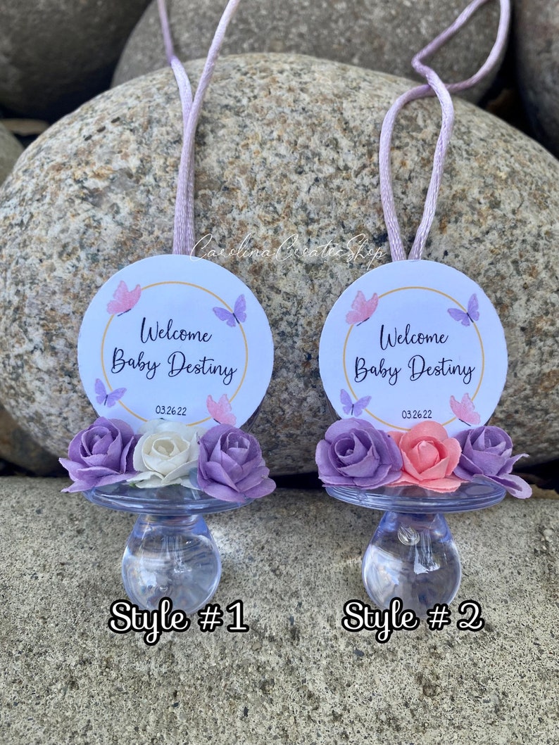 12 Butterfly Baby Shower Pacifier Necklace Favors| Baby Shower Games - Etsy