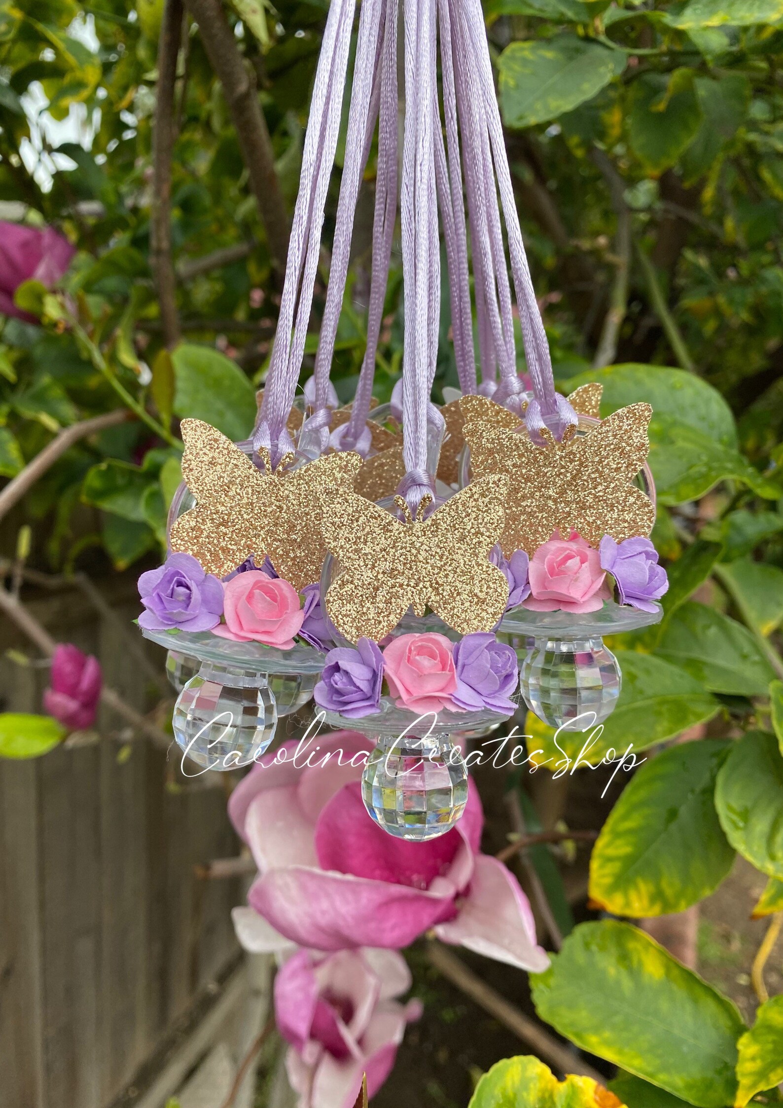 12 Butterfly Baby Shower Pacifier Necklace Favors| Baby Shower Games - Etsy