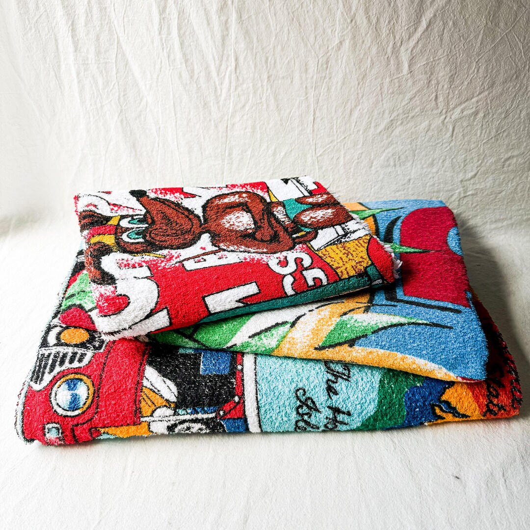 Vintage Retro Beach Towels Colourful Assortment - Etsy