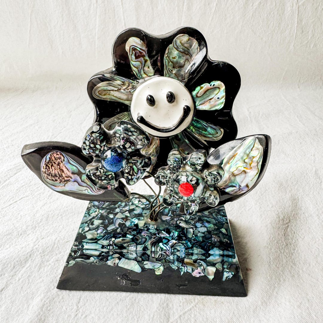 Vintage Rare Crystal Craft Australia Abalone Flower Arrangement - Etsy ...