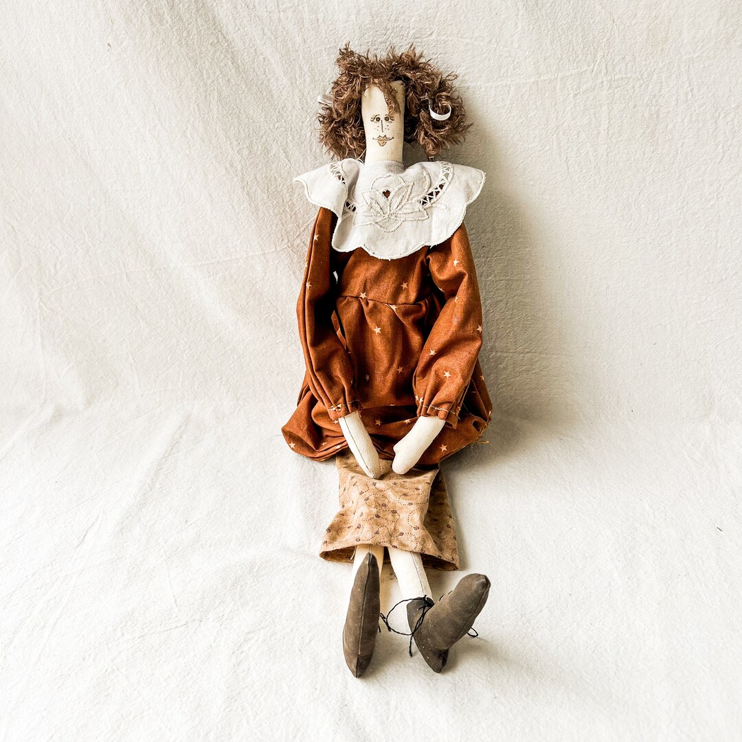 Handmade Folk Art Rag Doll - Etsy