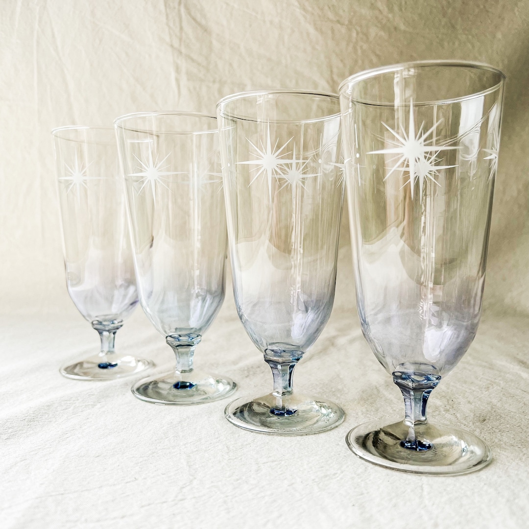 1950s Crown Corning Parfait Glasses/ Starburst - Etsy