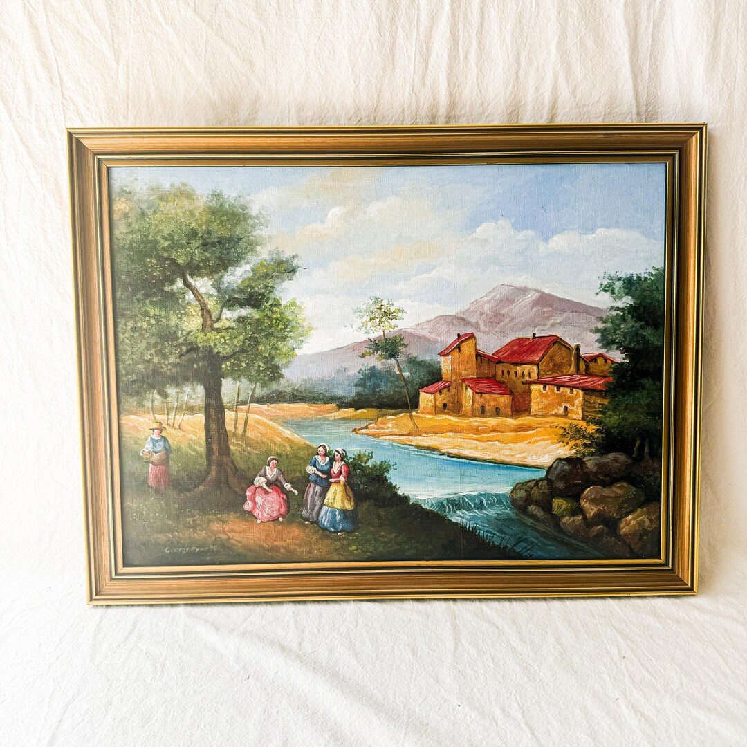 Vintage Original Framed Oil Painting Signed George Apap 1990 - Etsy