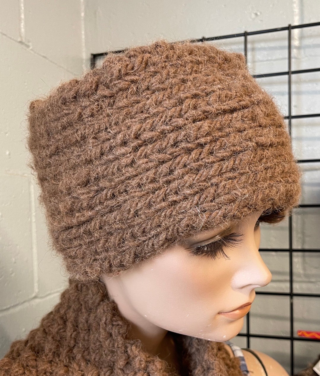Hand Knitted Camel Wool Headband: Chunky Rib Stitch Cowl - Etsy