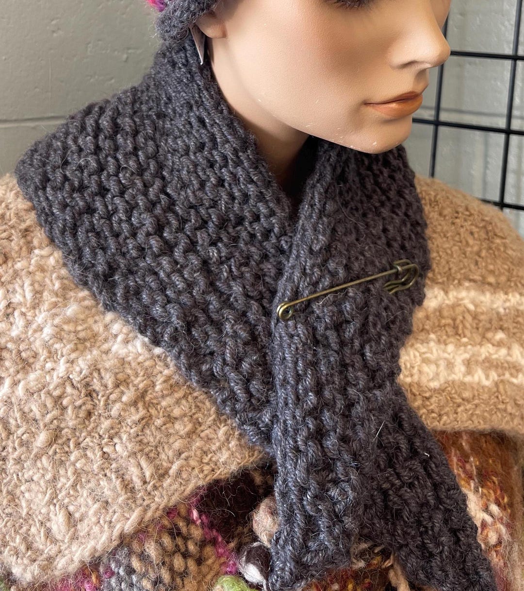 Hand Knitted Stole of 100% Soft Sheep Wool, Hand Spun in Navajo Plyed ...