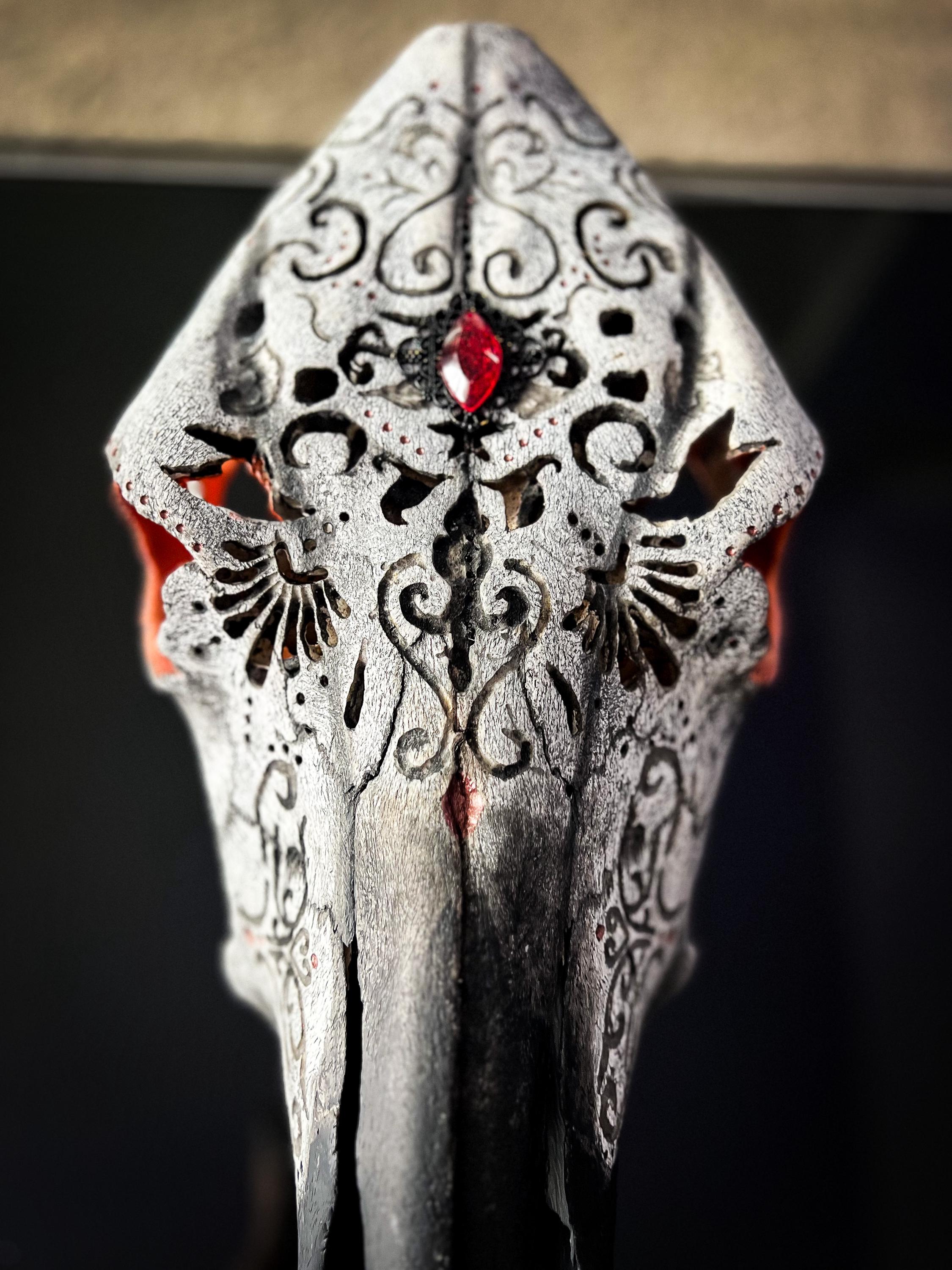 Authentic Hand Carved Cow Skull | Gothic Home Decor | Real Animal Bone ...