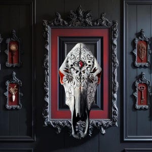 Authentic Hand Carved Cow Skull | Gothic Home Decor | Real Animal Bone ...