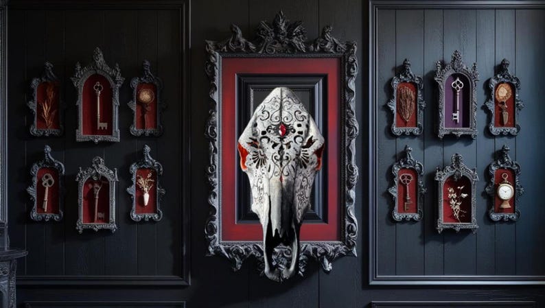 Authentic Hand Carved Cow Skull | Gothic Home Decor | Real Animal Bone ...